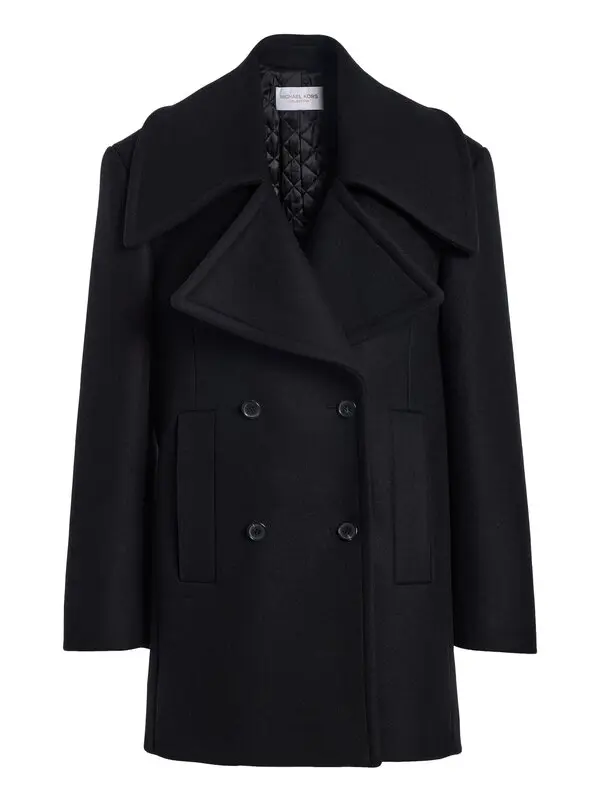 Michael Kors Double-breasted Virgin-wool Pea Coat - Black