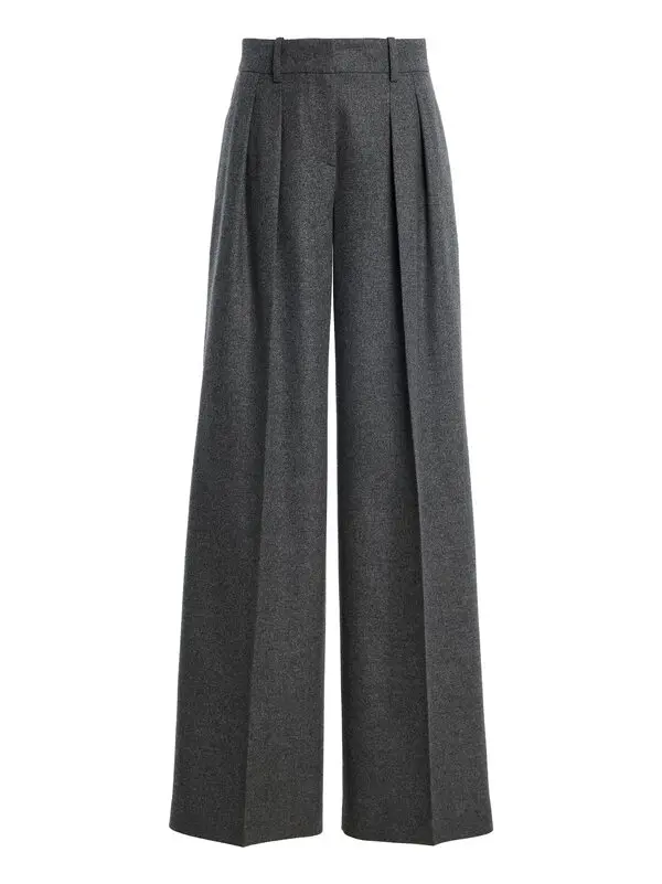 Michael Kors Pleated Virgin-wool Straight-leg Trousers - Grey