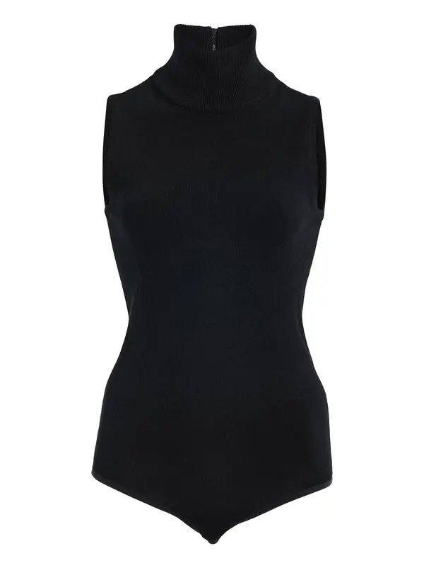 Michael Kors Turtleneck Cashmere-blend Bodysuit - Black