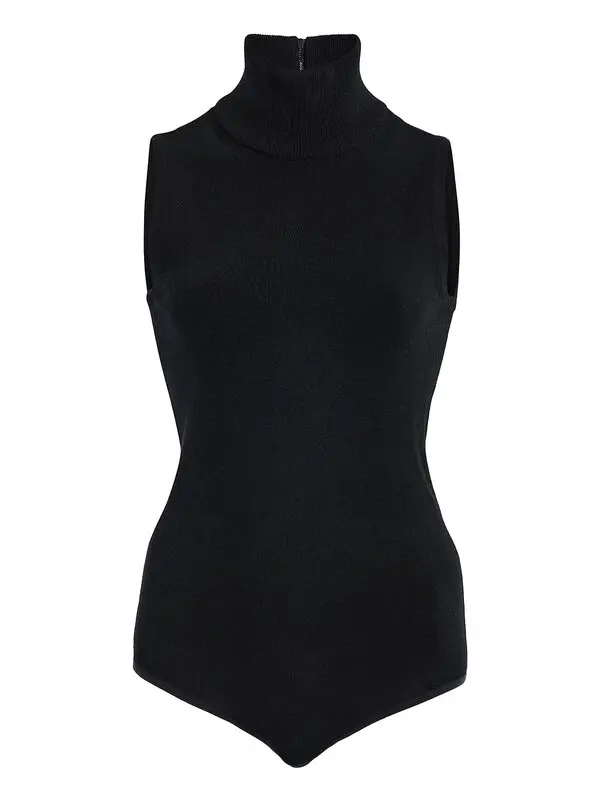 Michael Kors Turtleneck Cashmere-blend Bodysuit - Black