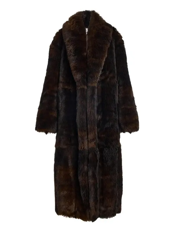 Michael Kors Oversized Shearling Overcoat - Brown