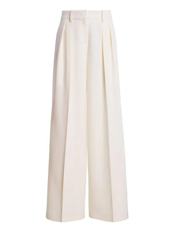 Michael Kors Slouchy Virgin-wool Wide-leg Pants - Ivory