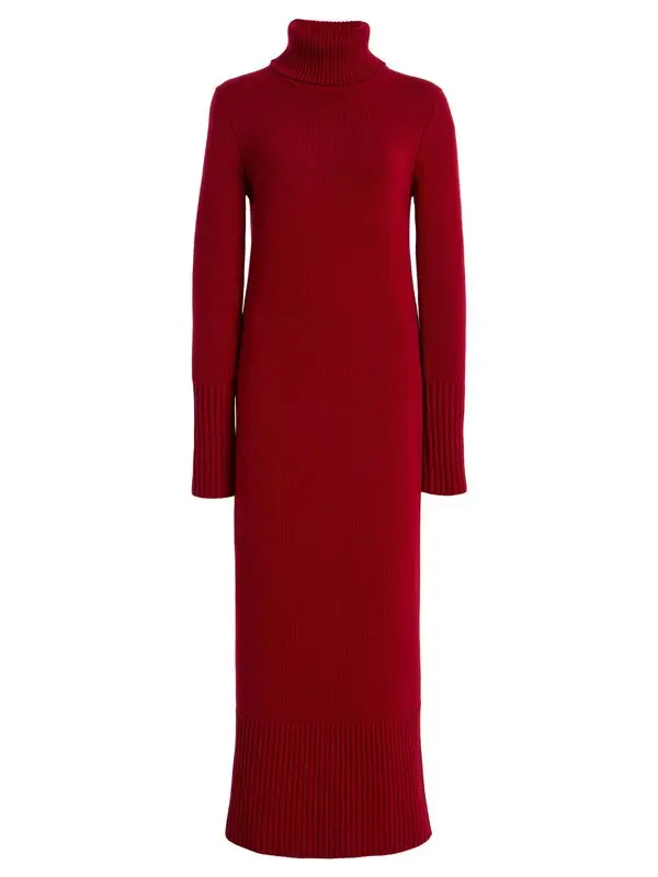Michael Kors Long-sleeve Cashmere Midi Dress - Red