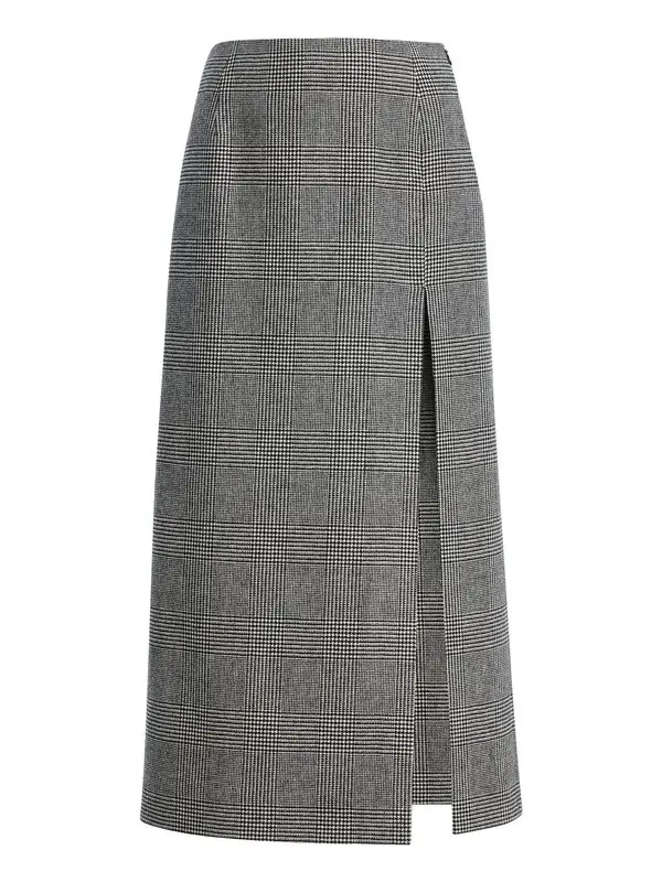 Michael Kors Wool-cashmere Midi Skirt - Black/white
