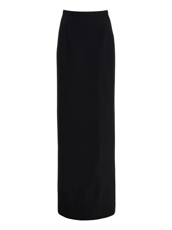 Michael Kors Tuxedo Maxi Skirt With Train - Black