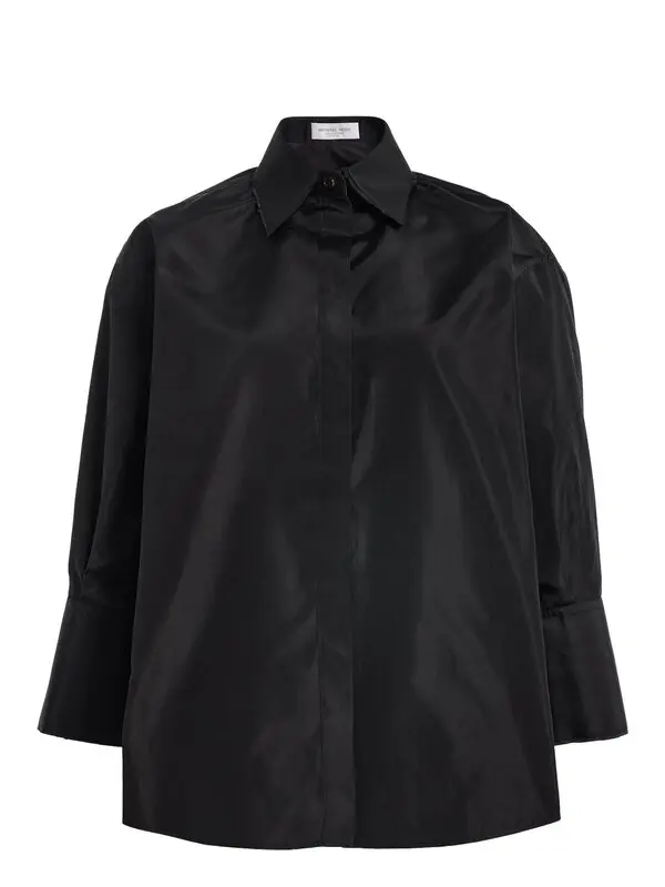 Michael Kors Frayed Silk Shirt - Black