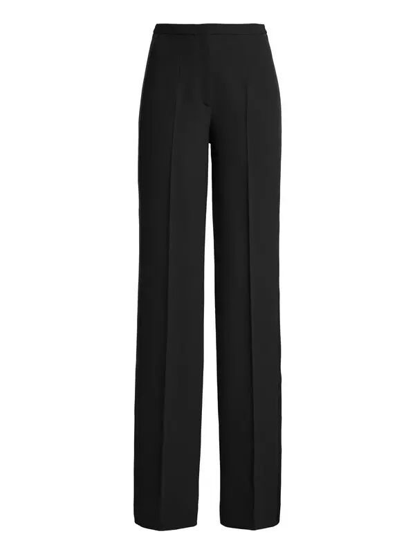 Michael Kors High-rise Straight-leg Tuxedo Pants - Black