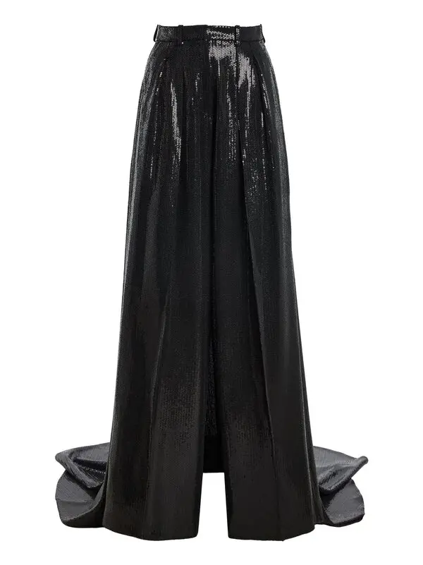 Michael Kors Sequined Wide-leg Pants - Black