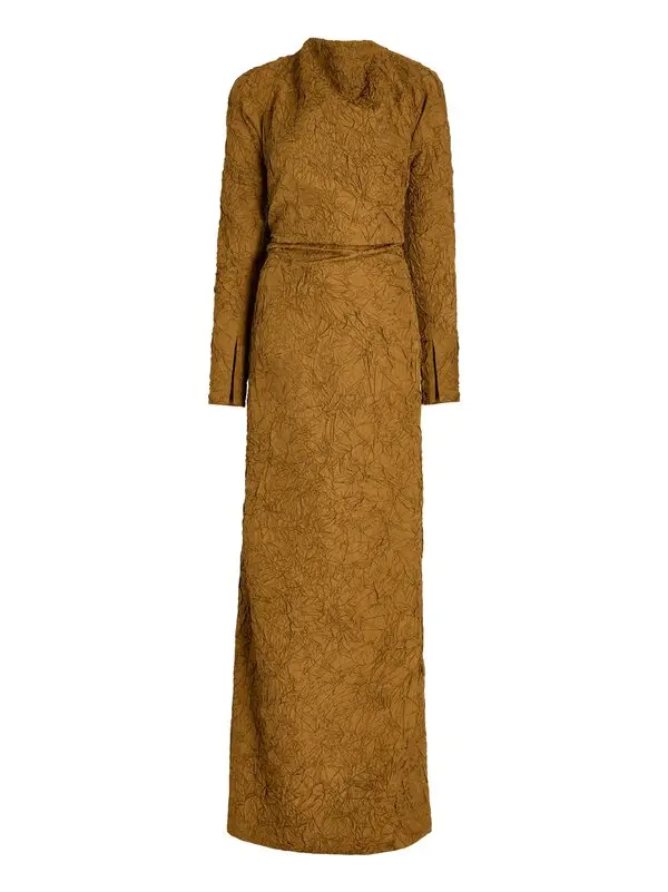 Proenza Schouler Lina Cold-shoulder Silk Maxi Dress - Brown