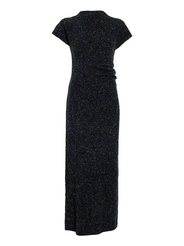 Proenza Schouler Abie High-neck Donegal Wool Maxi Dress - Black