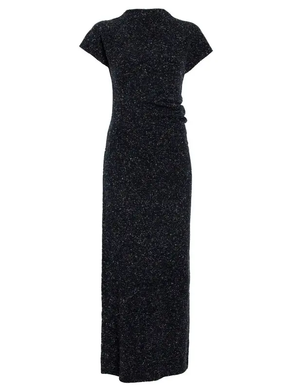 Proenza Schouler Abie High-neck Donegal Wool Maxi Dress - Black