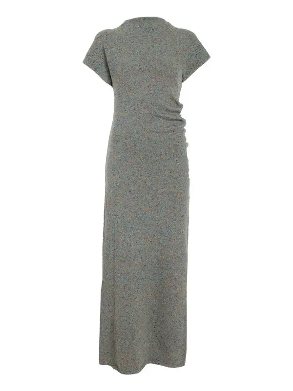 Proenza Schouler Abie High-neck Donegal Wool Maxi Dress - Tan