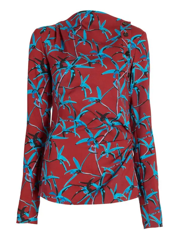 Proenza Schouler Anais Printed Boat Neck Top - Multi