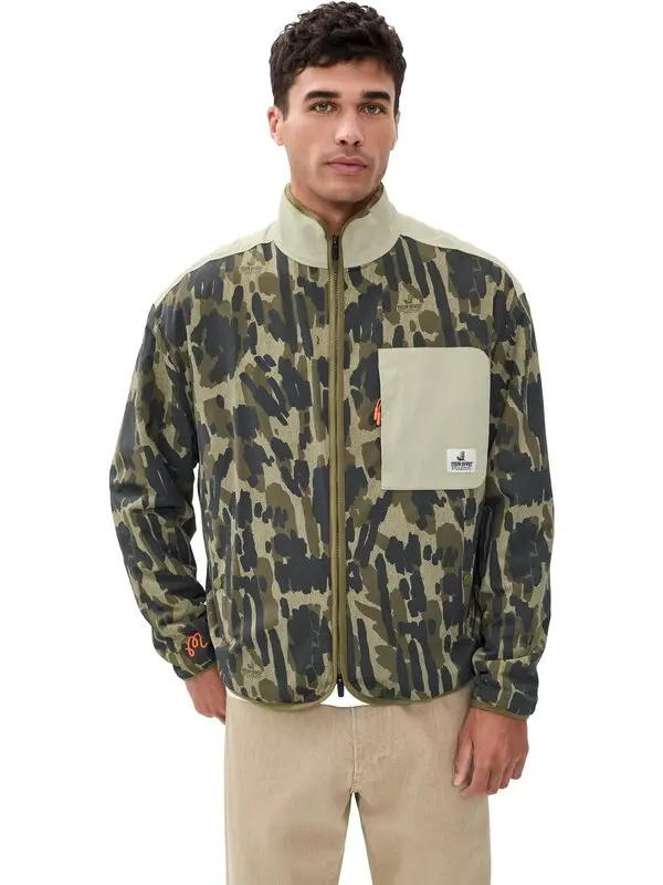 MALBON Tour Divot Camo Sherpa Jacket - Bark Camo