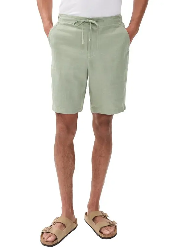 Vince Slubbed Hemp Drawstring Shorts - Matcha