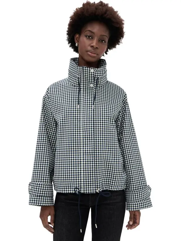 Barbour Bronwyn Check Showerproof Jacket - Navy Gingham