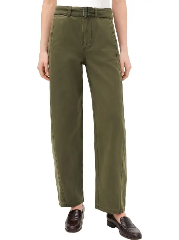 ALEX MILL 9th Street Wide Leg Trousers - Military Olive