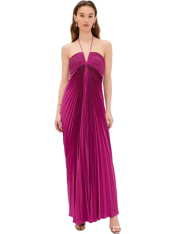 AMUR Ionea Pleated Gown - Nectar