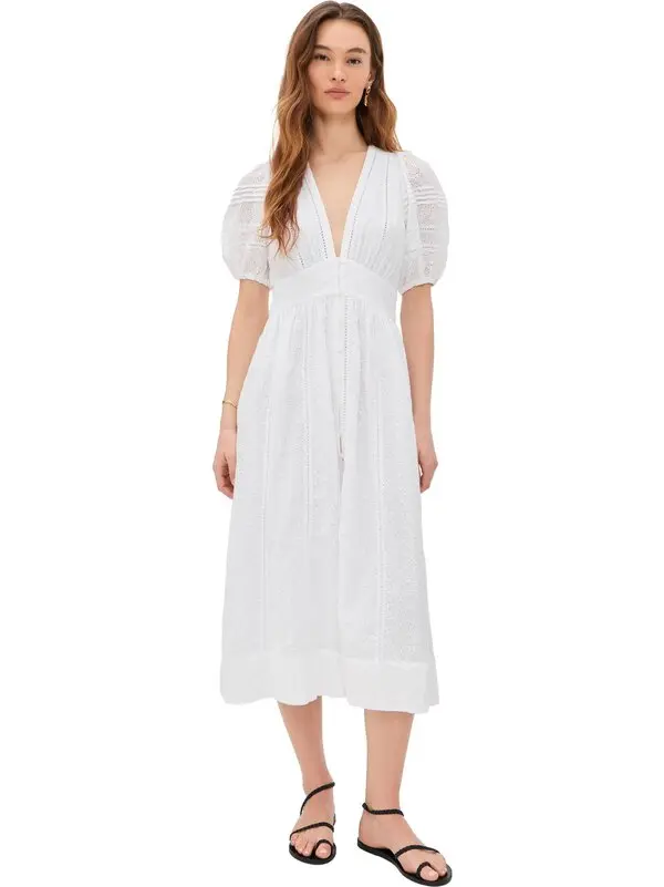 Poupette St Barth Reine Midi Dress - White
