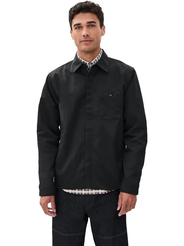 Rag & Bone Karl Nylon Zip Shirt Jacket - Black