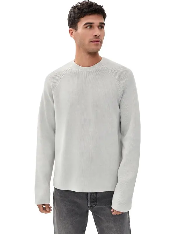 Theory Crew Neck Cotton Sweater - Washed Vapor