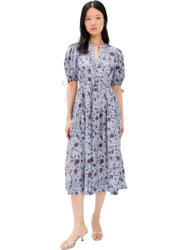 Ulla Johnson Adriana Short Sleeve Cotton Maxi Dress - Gardenia