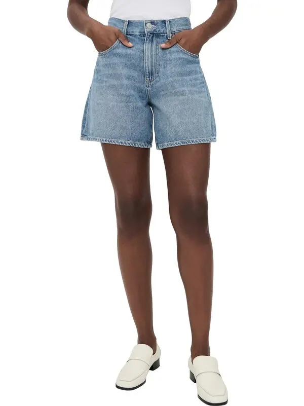 LE JEAN Frida High-rise Denim Shorts - Forget Me Not