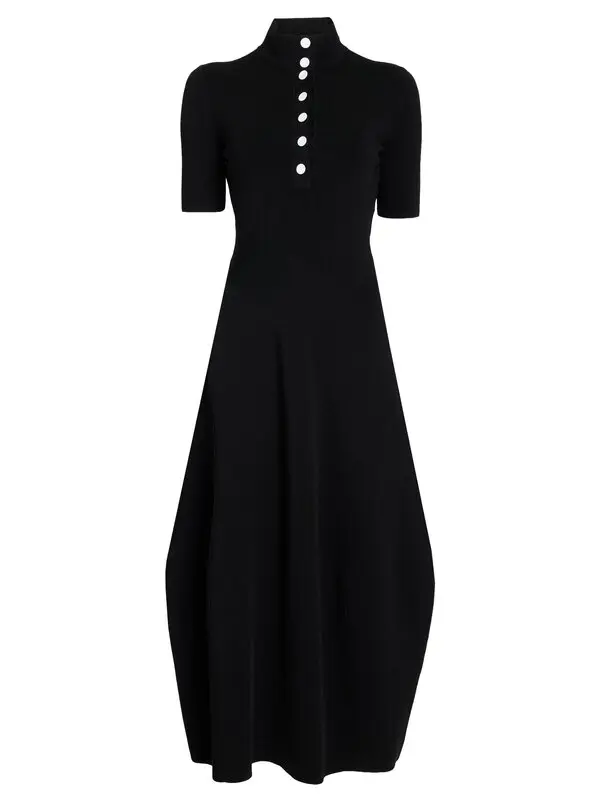 Proenza Schouler Mathilde Button-top Midi Dress - Black