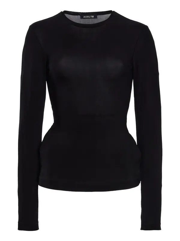 ASHLYN Crewneck Top - Black
