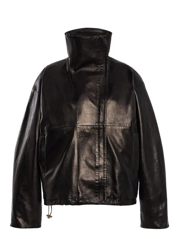 ASHLYN Dana Lambskin Blouson Jacket - Black
