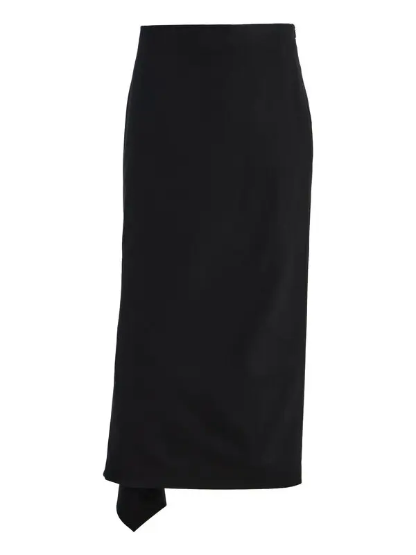 ASHLYN Wool-blend Midi Skirt - Black