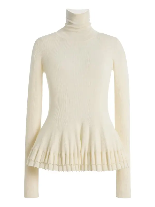 ASHLYN Merritt Merino Wool-silk Turtleneck - Ivory
