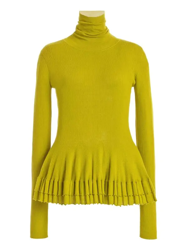 ASHLYN Merritt Merino Wool-silk Turtleneck - Yellow