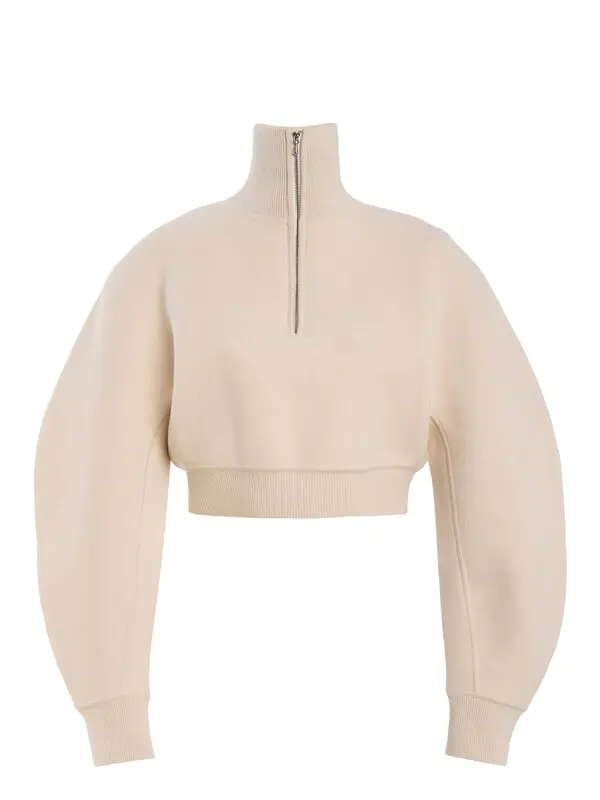 ASHLYN Vale Half-zip Merino Wool Sweater - Ivory