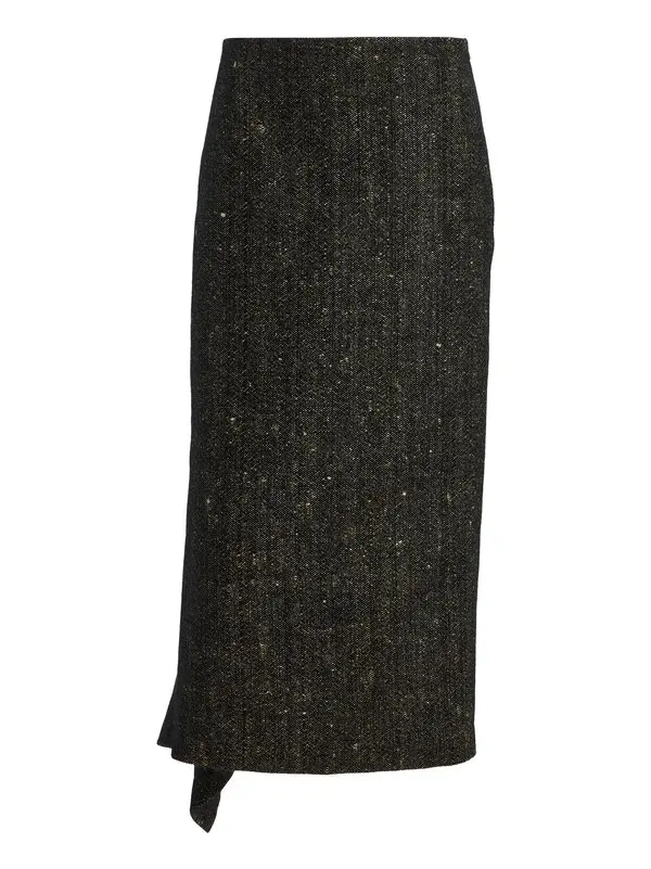 ASHLYN Shida Silk-angora Midi Skirt - Multi