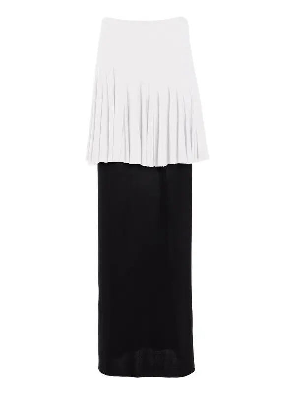 ASHLYN Layered Midi Skirt - Black