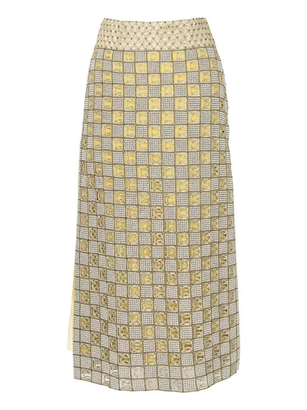 CHORUS Gretchen Silk-blend Midi Skirt - Yellow
