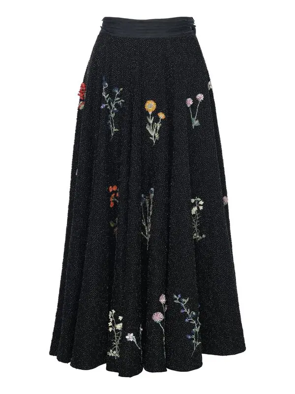CHORUS Antheia Embellished Maxi Skirt - Black