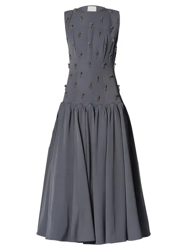 CHORUS Embellished Midi Dress - Grey