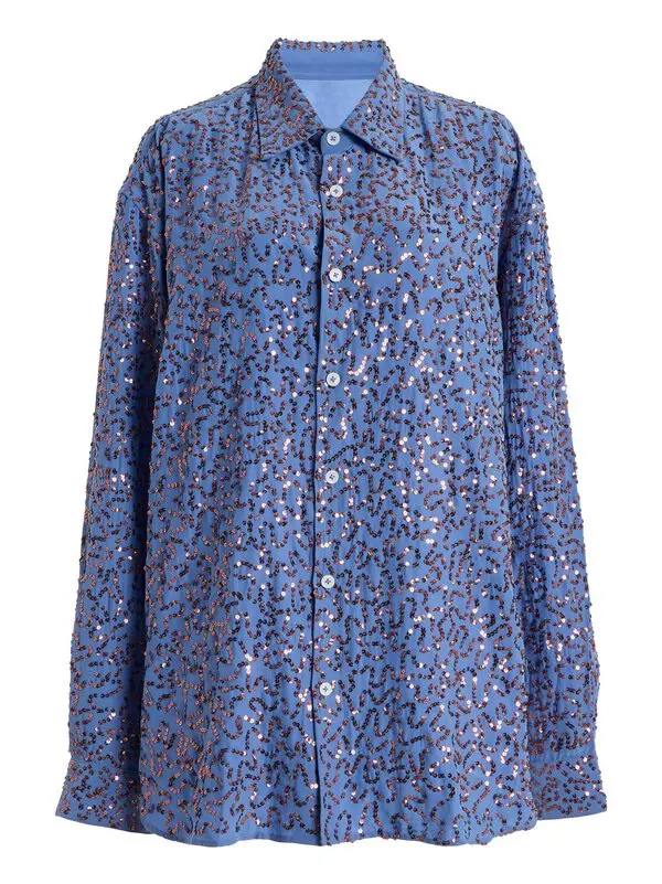 ZANKOV Antonio Silk Shirt - Blue