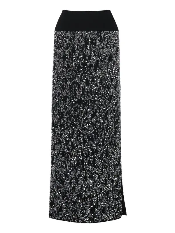 CHORUS Vittoria Embellished Maxi Skirt - Black