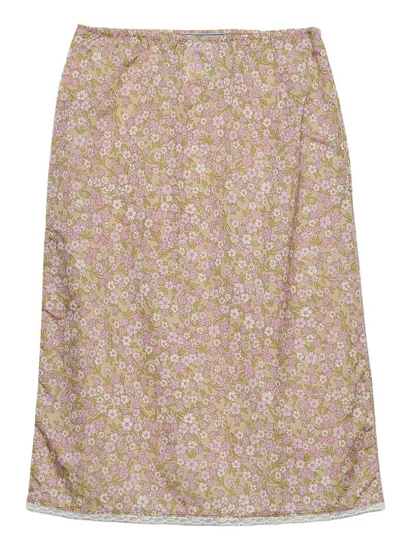 Prada Floral Print Re-nylon Midi-skirt - Pink
