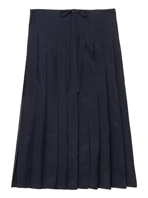 Prada Pleated Silk Midi-skirt - Blue