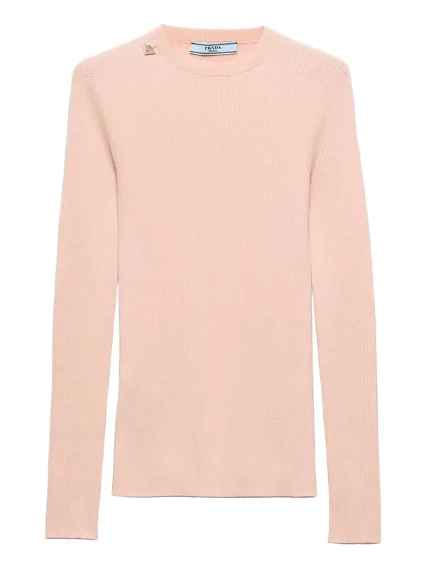Prada Wool Crew-neck Sweater - Alabaster Pink