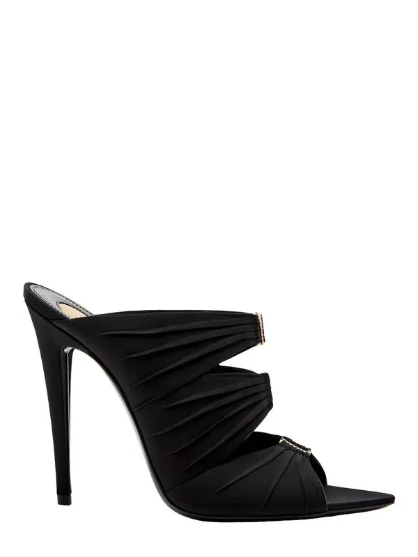 Saint Laurent Emilie 110 Satin-crepe Mules - Black