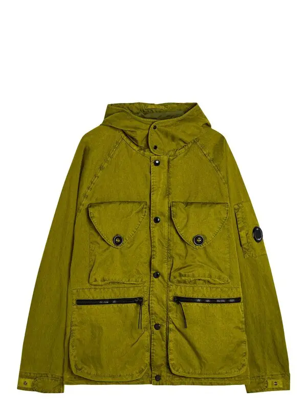 C.P. COMPANY Goggle Hooded Woven Jacket - Green