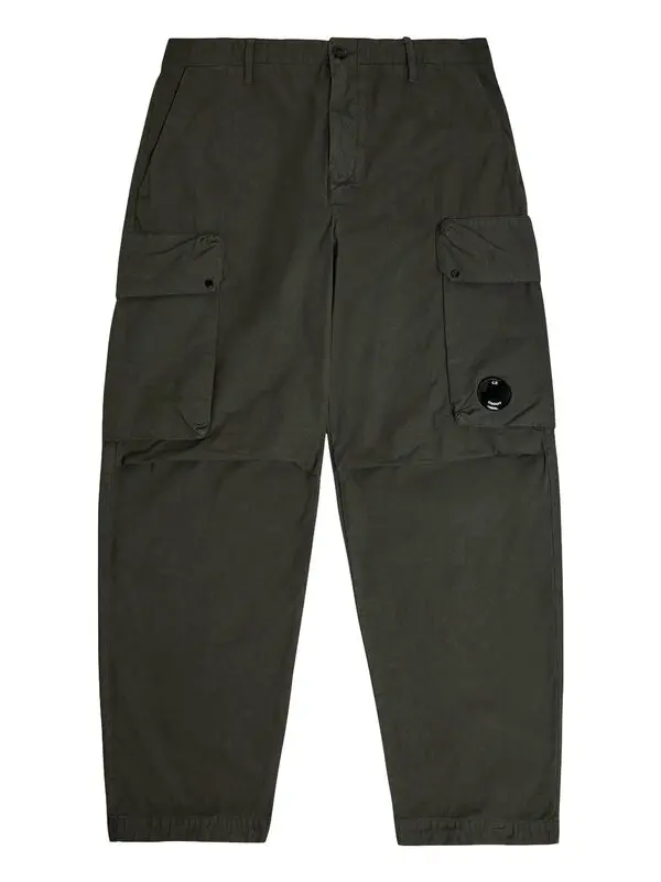 C.P. COMPANY Straight-leg Cotton-poplin Cargo Trousers - Dark Grey