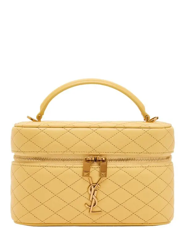 Saint Laurent Gaby Mini Quilted Leather Top Handle Bag - Yellow