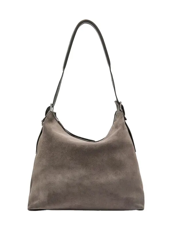 LEMAIRE Belted Suede Hobo Bag - Brown