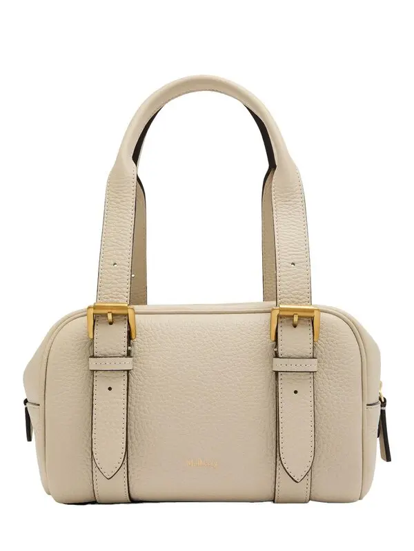 Mulberry Small Grained Leather Boston Shoulder Bag - White